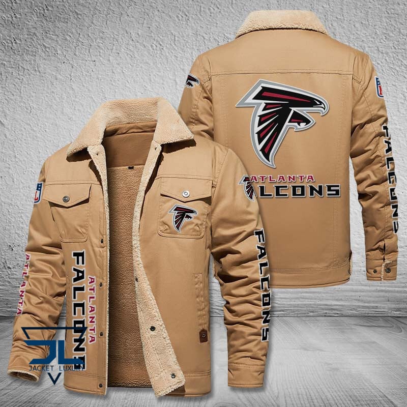 Atlanta Falcons Fleece Leather Jacket V3116 On Sale - Vascara