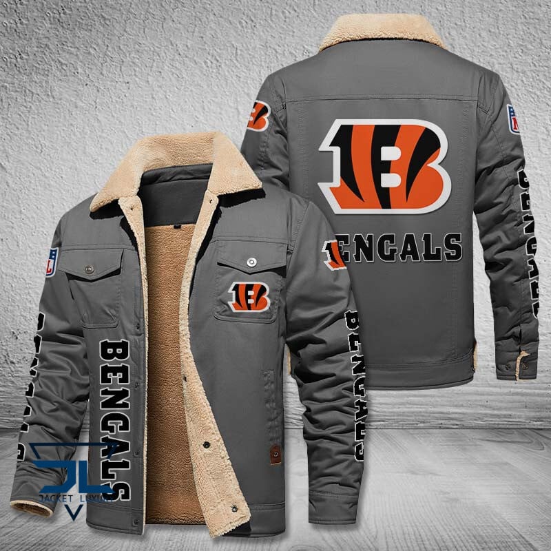 Cincinnati Bengals Fleece Leather Jacket V3116 On Sale - Vascara