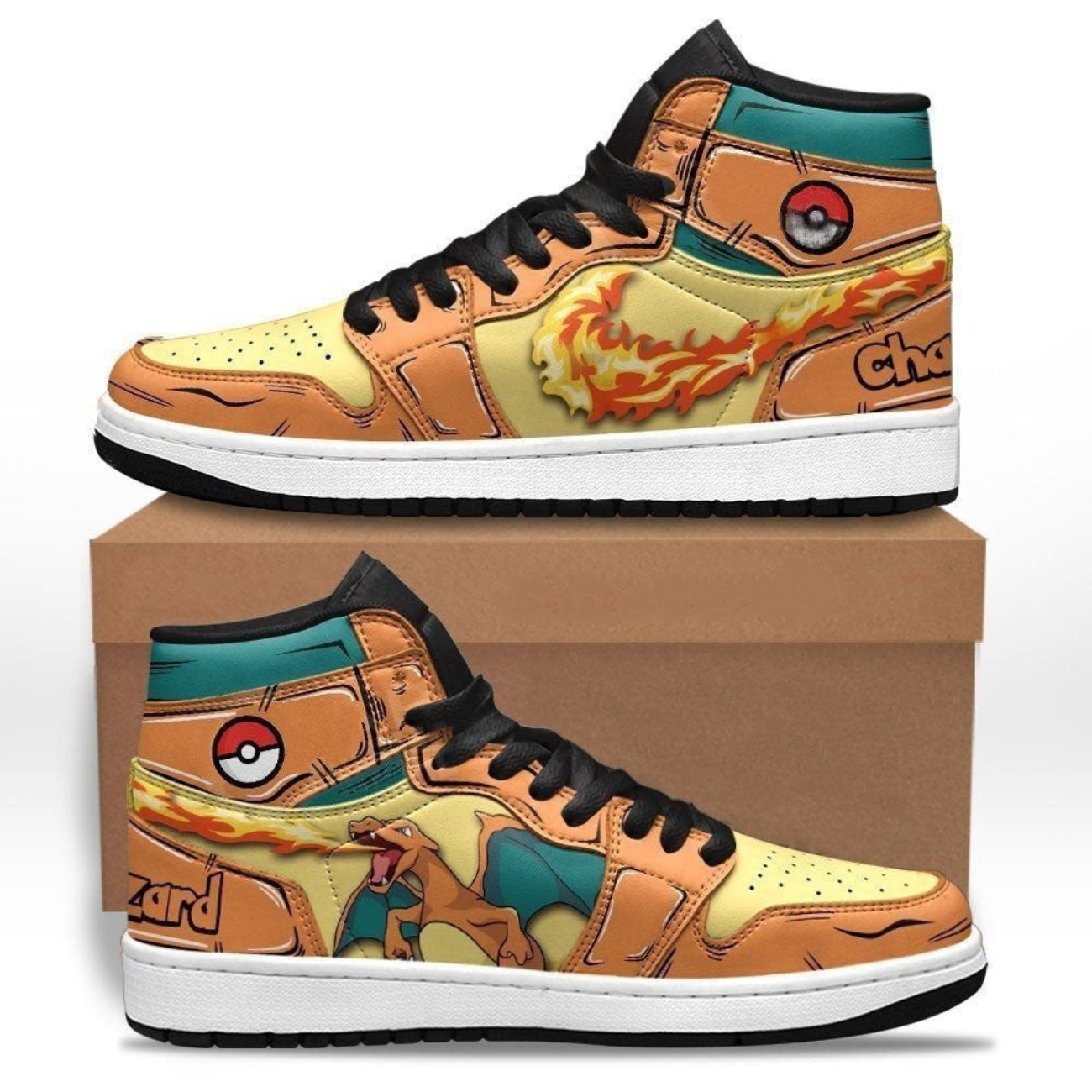 Charizard Shoes Custom Pokemon Shoes Air Jordan 1 V07 On Sale - Vascara