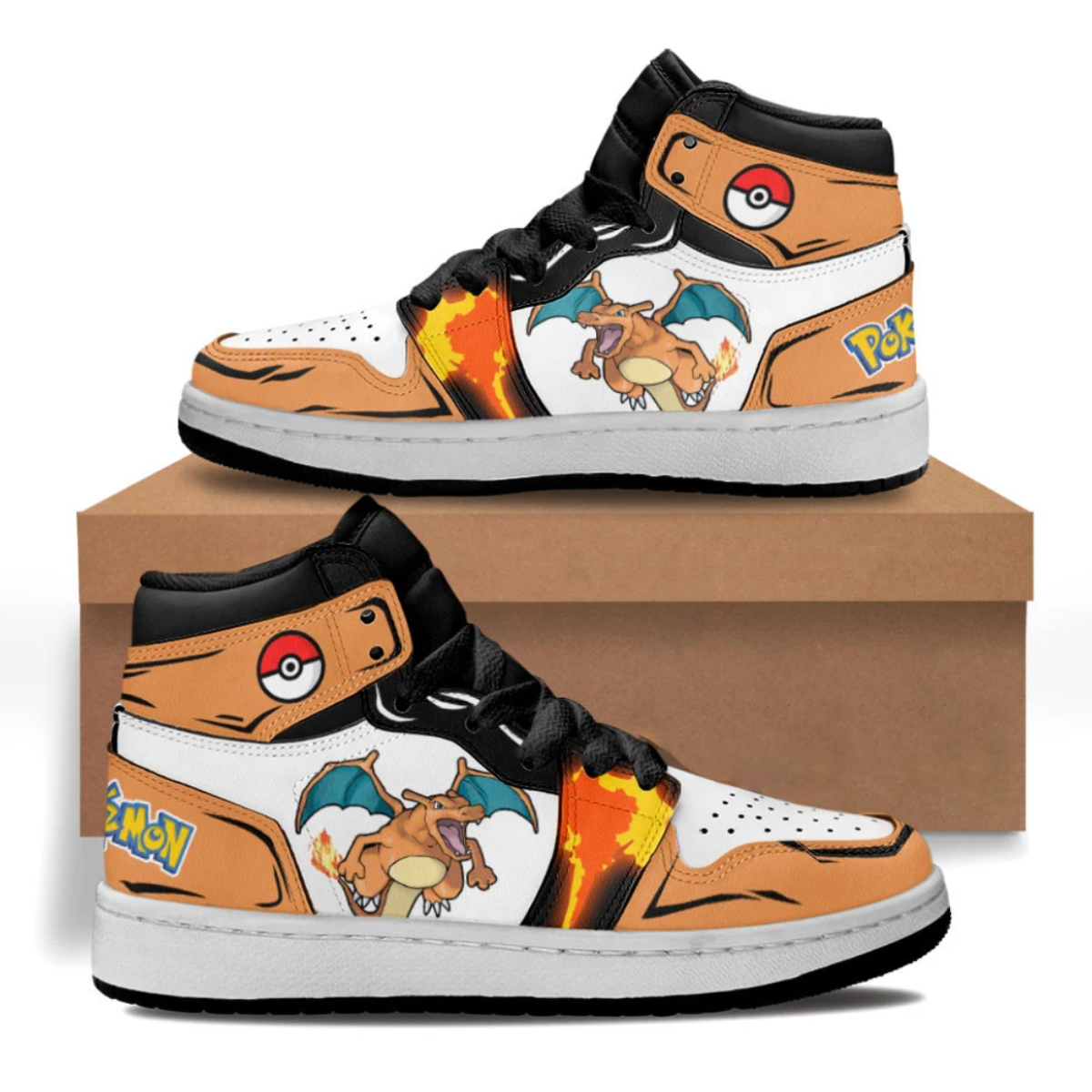 Charizard Sneakers Anime Custom Pokemon Shoes For Kids V04 On Sale ...