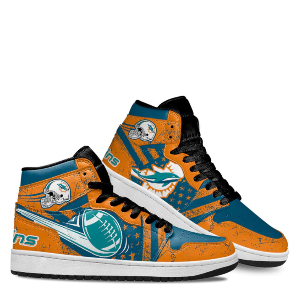 Miami Dolphins Shoes Air 1 All Over Print V42 On Sale - Vascara