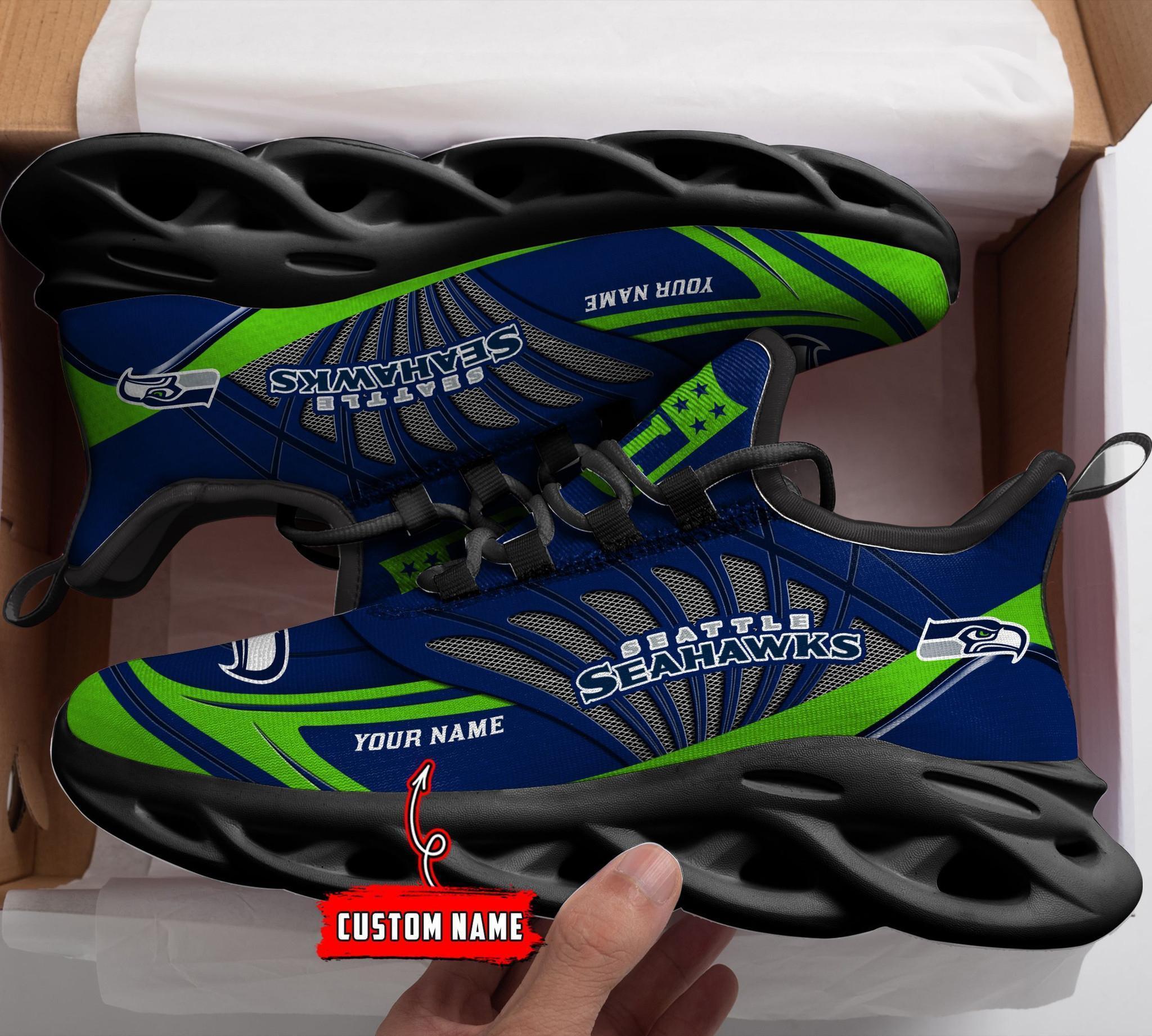 Seattle Seahawks Custom Name Max Soul Shoes V09 On Sale - Vascara