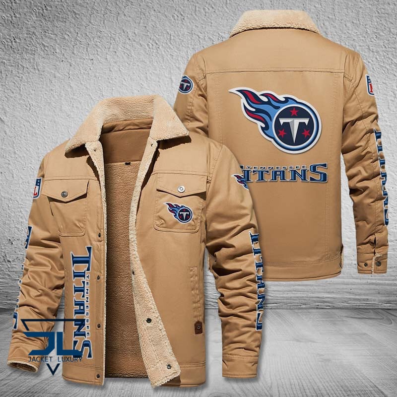Tennessee Titans Fleece Leather Jacket V3116 On Sale - Vascara