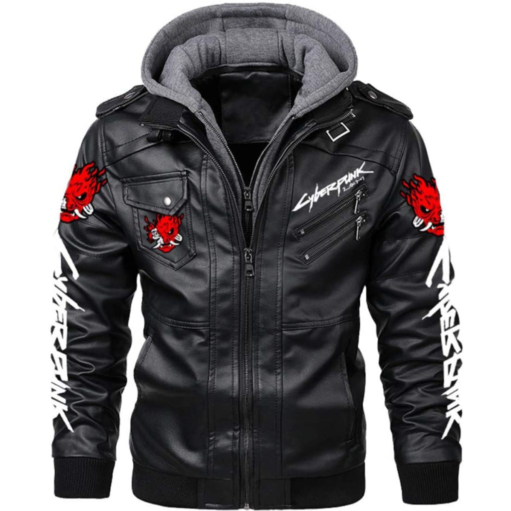 Cyberpunk Jacket Samurai Devil Black Leather Costume Jacket - Vascara