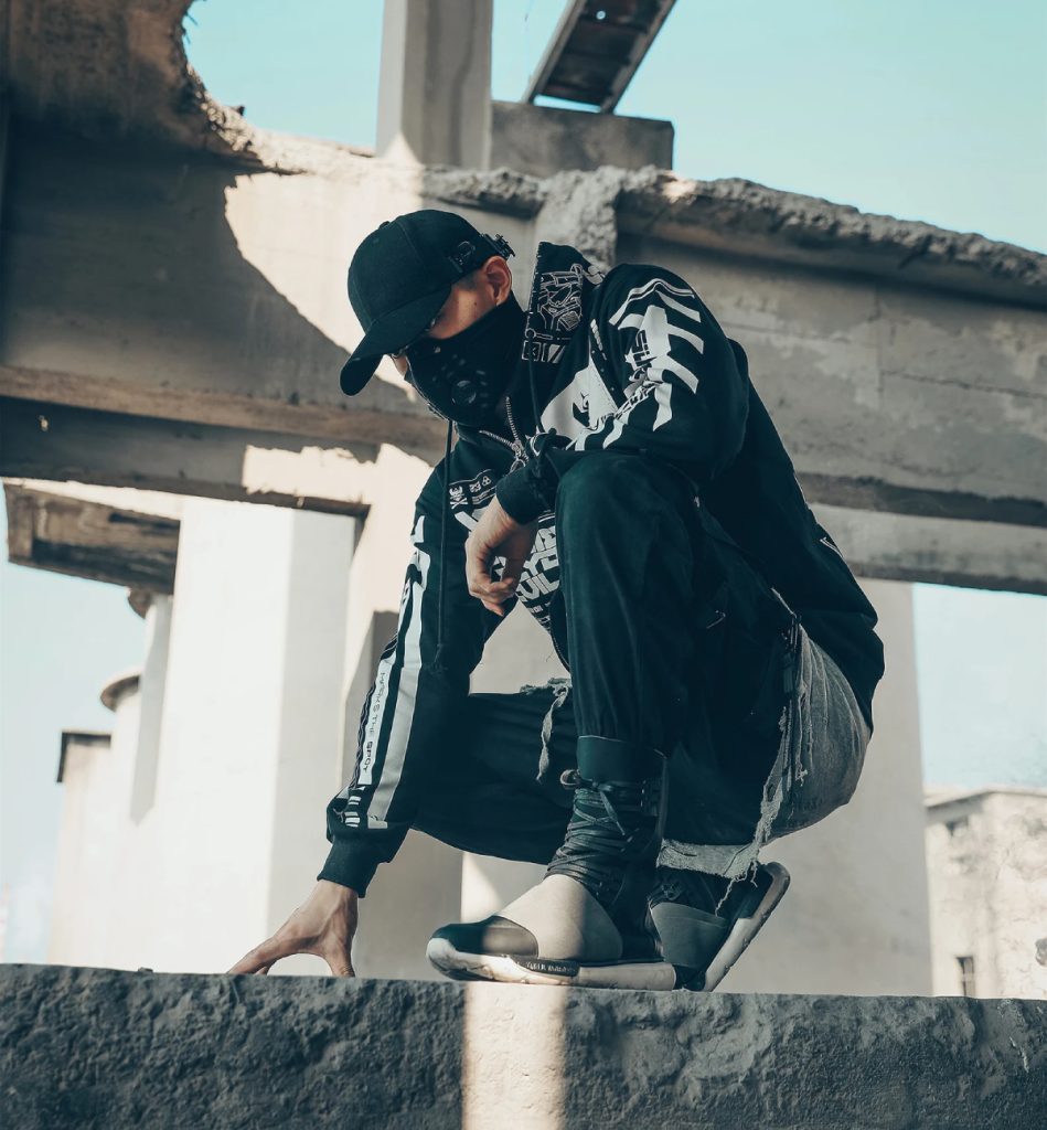 Cyberpunk Jacket Explosion Gothic Print Coat Zip Up Jacket - Vascara